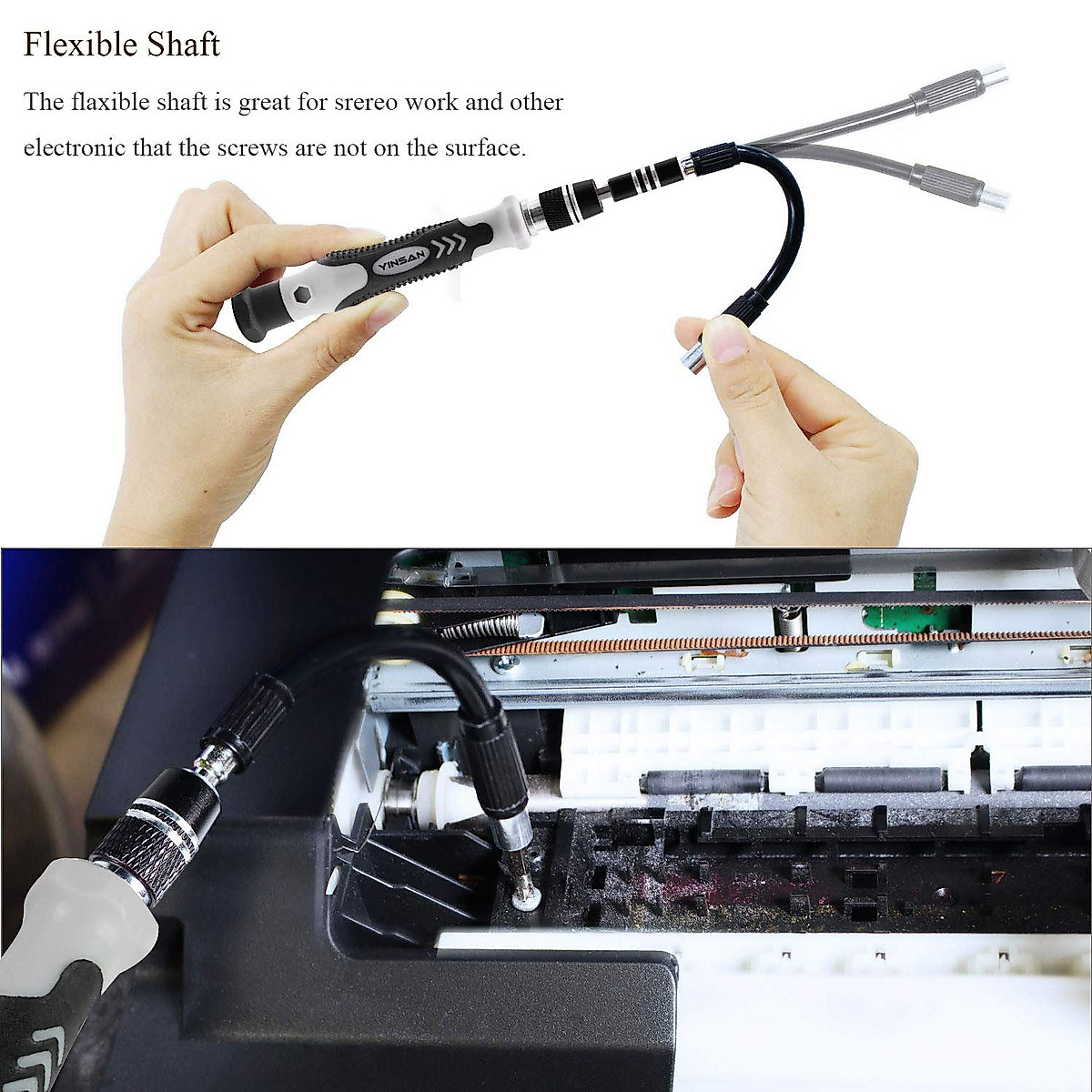 YINSAN Precision Screwdriver Set, Electronics Repair Tool Kit Micro Magnetic Bit for iPhone, Computer, PC, Laptop, Phone, Mac, Tablet, Home DIY, Game Consoles, Glasses, Watch, Doorbell, 120 in 1 Black