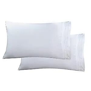 Elegant Comfort Luxury Ultra-Soft 2-Piece Pillowcase Set 1500 Thread Count Egyptian Quality Microfiber Double Brushed-Wrinkle Resistant, King Size, White