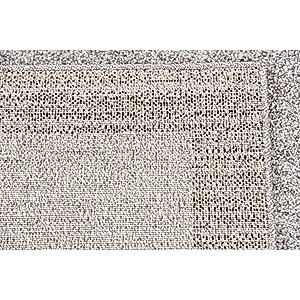 Unique Loom Del Mar Collection Area Rug - Abigail (2' 7" x 10' Runner, Light Gray/ Black)