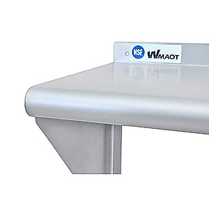 WMAOT 12”×24” Stainless Steel Shelf Wall Mounted Commercial Metal Shelving, for Appliance & Equipment Metal Shelving, Kitchen, Restaurant, Garage, Laundry, Utility Room (12x24)