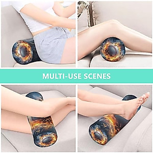 xigua Baseball Neck Roll Pillow for Neck Relief with Removable Washable Cover - Memory Foam Round Cylinder Bolster, Ergonomically Designed for Head, Neck, Back, and Legs