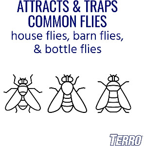 2 Pack of TERRO Fly Magnet, Reusable Fly Trap - Includes Two Fly Magnet Devices with 2 Bait Traps, 1 Pack of Refill with 2 Baits, and Two Heavy Duty 9.5 in Supply Hanging Chain