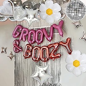 JeVenis Groovy & Boozy Balloons Groovy and Boozy Bachelorette Party Decoration Groovy and Boozy Sign Groovy Bachelorette Party Decoration Groovy Flower Bridal Shower Decorations