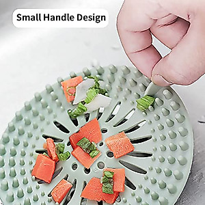 4 Pack Shower Drain Hair Catcher Silicone Hair Stopper,Sink Strainers,Shower Drain Covers, Easy to Install and Clean, Suit for Bathroom Bathtub and Kitchen.