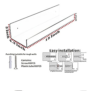 4 Pack Clear Acrylic Floating Wall Ledge Shelf for,15'' Invisible Mounted Nursery Kids Bookshelf for Room,Modern Funko Pop Display Shelves Toy Storage (Pack of 4)