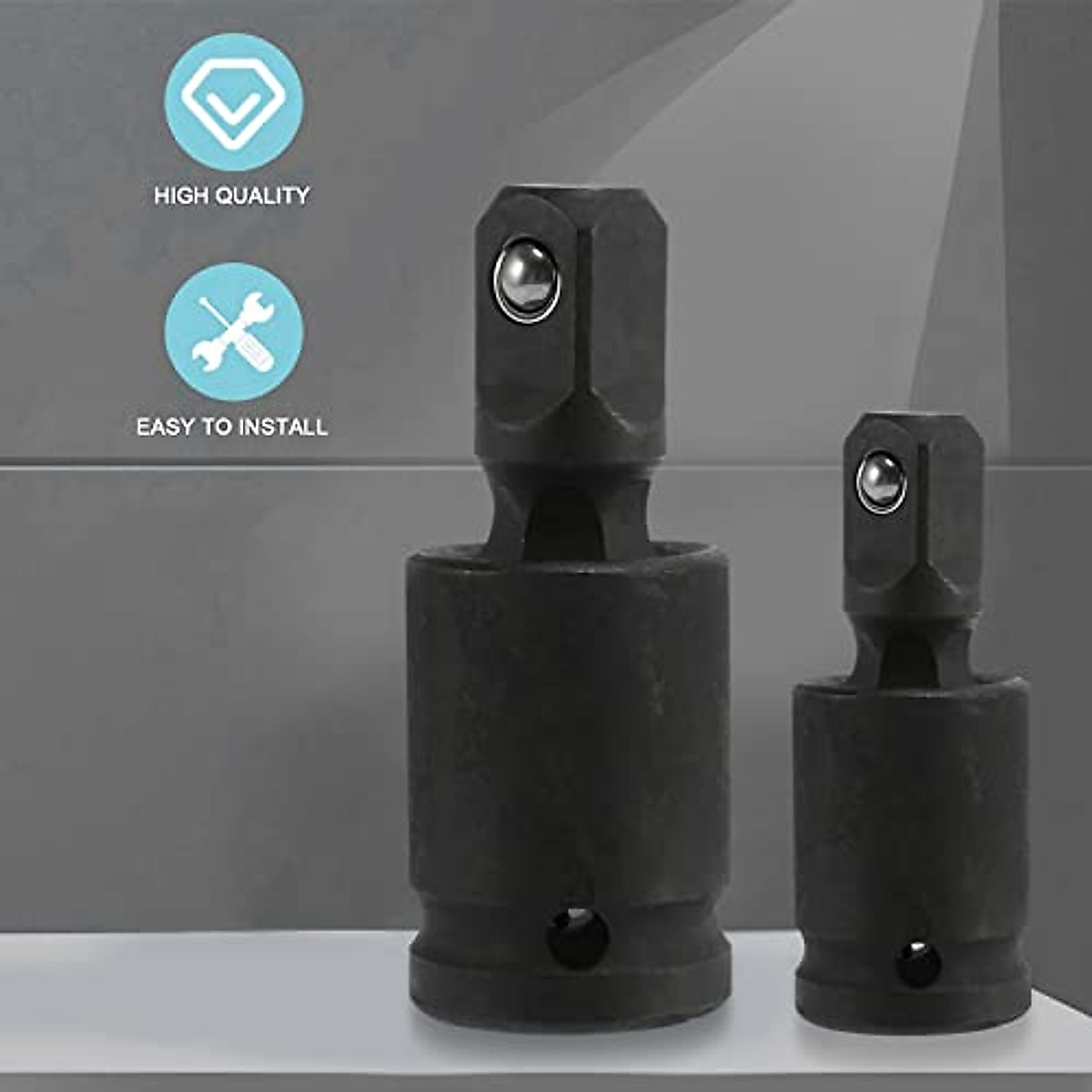 Pteanecay 3Pcs 1/4inch 3/8inch 1/2inch Wrench Socket Adapter 360° Drive Swivel Pneumatic Wrench Universal Joint Hand Tool