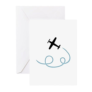 CafePress Plane Aviation Greeting Card (20-pack), Note Card with Blank Inside, Birthday Card Matte