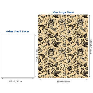 BOLIANNE Brown Christmas Wrapping Paper for Men Women Kids - Rustic Xmas Gift Wrap Paper for Holiday New Year Party - Vintage Design, 6 Large Sheets, 27 x 37 Inch, High Gloss