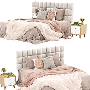 Andeworld Velvet Upholstered Tufted Queen Size Headboard,Wood Head Board with Metal Legs, Adjustable Height from 42” to 56”, Bed Headboard in Modern Design,Backboard for Bed, Beige