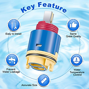 Dreyoo 1 Pack Pressure Balancing Cartridge Replacement for RK7300-CART-3P, Faucet Cartridge Replacement Compatible with Zurn Z-7300 Temp-Gard III Faucets and Shower Valves