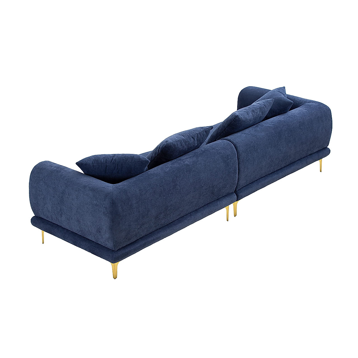 EMKK 108.3'' Sofa Couch for Living Room, Modern Mid-Century 4 Seater with 4Pillows, Upholstered Sofá with Metal Wood Legs for Living Room, Bedroom and Lounge,Apartment Office