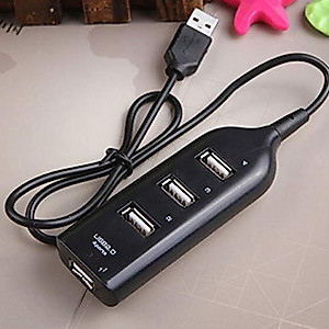 Lysee Data Cables - Multi USB 4 Port USB 2.0 Multi HUB Splitter Socket Expansion Desktop PC Laptop Adapter Converter Data - (Color: White)