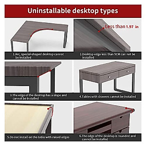 Siiboat Desk Extender Ergonomic Computer Table Extension Arm Support Collapsible Keyboard Tray for Square Tabletop - Carbon Fiber 25.2" x 9.45"