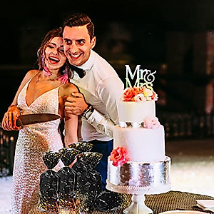 100 Pieces Plastic Party Treat Bags Foil Dot Cellophane Candy Goody Treat Bags with 100 Gold Twist Ties for Christmas Near Year Birthday Retirement Cocktail Wedding Party Supplies(Black Gold)