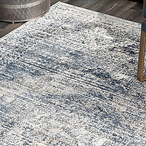 nuLOOM Matisse Distressed Vintage Area Rug, 5' 3" x 7' 7", Blue