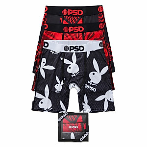 PSD Men's Playboy Kit 3-Pack Bx Boxer Briefs, Multi, M