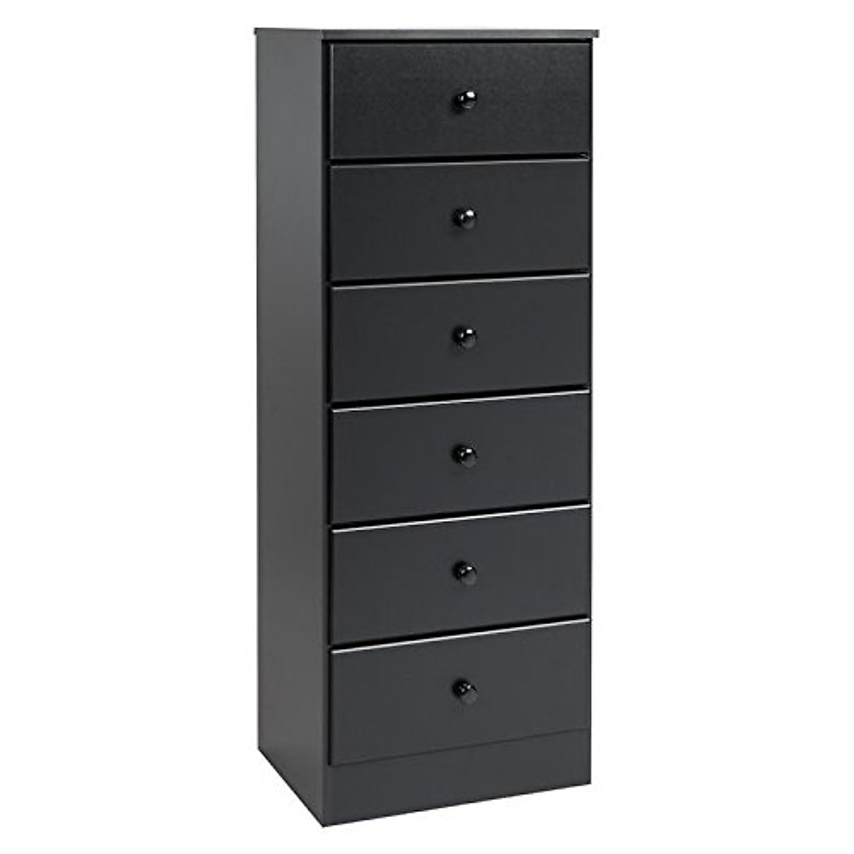 BOWERY HILL 52" Tall 6 Drawer Lingerie Chest/Storage Chest with Wood Knobs in Black