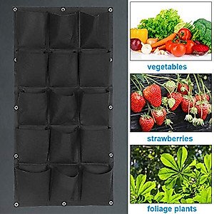 Vertical Hanging Garden Planter Wall Mounted Plant Grow Bag for Indoor Outdoor Decoration,Black (15 Pockets)