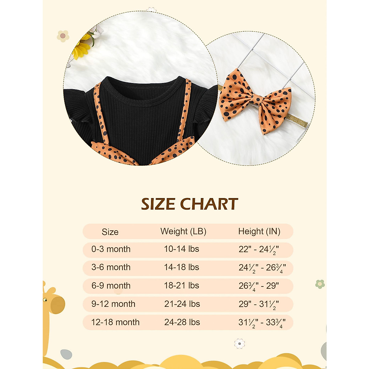 Queenstyle Baby Girl Clothes 3-6 Months Onesie Baby Girl Outfits Long Sleeve Ruffle Romper Cute Infant Girl Clothes Polka Dot Jumpsuit Fall Winter Baby Clothes for Girls