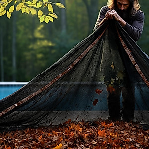 Pool Net Cover - Leaf Netting for 18 * 36ft Inground or above Ground Rectangle Pools, Pond Fine Mesh Screen for Catching Leaves Sunshade (23 * 39ft, Black)