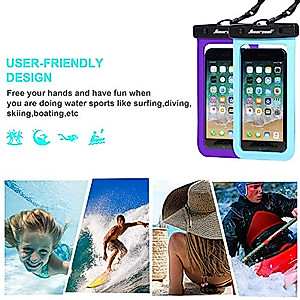 Hiearcool Universal Waterproof Case,Waterproof Phone Pouch Compatible for iPhone 13 12 11 Pro Max XS Max XR X 8 7 Samsung Galaxy s10/s9 Google Pixel 2 HTC Up to 7.0", IPX8 Cellphone Dry Bag -4 Pack