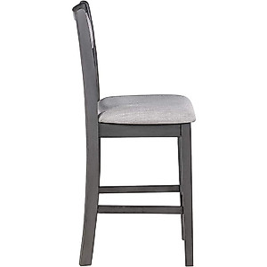 New Classic Furniture Gia 5-Piece Counter Set with 1 Table and 4 Chairs, 42-Inch, Gray