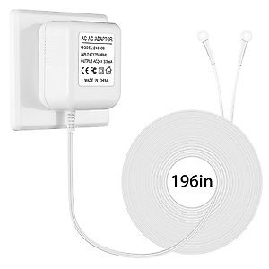 solsinsy 24V500mA Doorbell Power Adapter, 24V Transformer for Ring Doorbell,Video Doorbell,Nest, Ecobee, Sensi and Honeywell Thermostats, 24 Volt 500mA C-Wired AC Plug in Cord 16.5FT