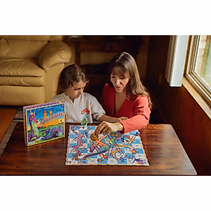 eeBoo: Dragons Slips & Ladders Board Game, Develops Counting and Patience Skills for Children, a Shiny Board Game of Ups & Downs, Perfect for Ages 5 and up