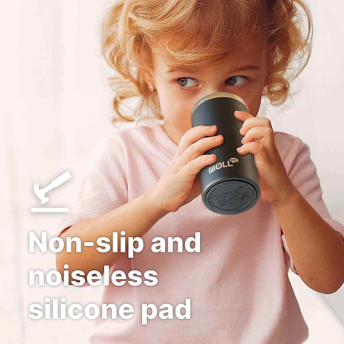 Mollcity Kids Cup with Lids and Straws-12 oz Stainless Steel Double Wall Vacuum Insulated Skinny Tumbler for Girls, Leak Proof and BPA Free (Canyon Red-Sky Blue)