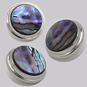 Cheerock 3Pcs Trumpet Valve Caps, Silver Trumpet Valve Buttons, Copper Trumpet Valve Parts for Most Trumpet Finger Button Replacement and Repairing (abalone)