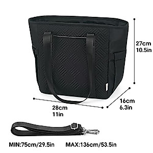 WANDF Lunch Bag for Women Leakproof Reusable Lunch Tote Bag with Wet Pocket Insulated Lunch Box for Work School Picnic Outdoor(Black)