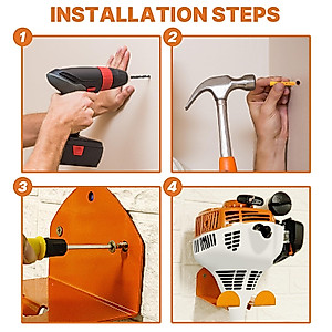 FLEXI RODS Garage Storage Garage Organizer Trimmer Rack Garden Power Tool Hanger for Grass Trimmer, Hedge Trimmer, Garage Wall, Garage Trimmer, Garden Tools, 2 Pack