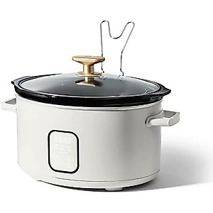 Touchscreen Slow Cooker, Kitchenware by Drew Barrymore 6QT Programmable Cooker with Touch-Activated Display (White Icing)