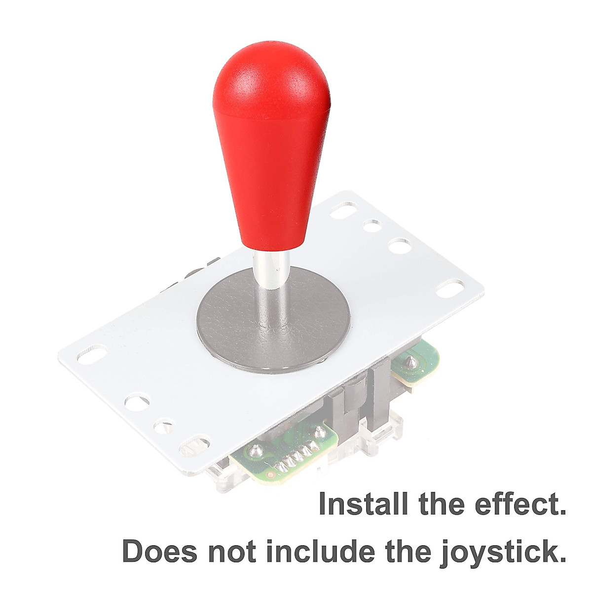 MYMIQEY 2X Arcade Joystick Bat Top American Type Oval Head Handle Knob for Replacement 2 Players Arcade Joystick DIY Kit MAME Jamma Parts Pac Man Arcade1up Cabinet (Red & Black)