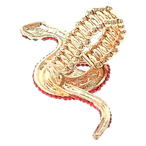Crystal Stretch Snake Ring Red