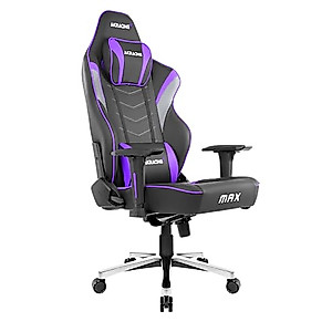 AKRacing Masters Series Max Gaming Chair with Wide Flat Seat, 400 Lbs Weight Limit, Rocker and Seat Height Adjustment Mechanisms - Indigo