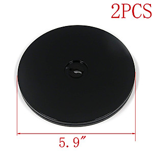 MY MIRONEY 6" Acrylic Rotating Swivel Stand with Steel Ball Bearings 2-Pack Heavy Duty Lazy Susan Turntable Organizer for Cake Decorating,Plants,Flat Panel Monitors,TV(Black)