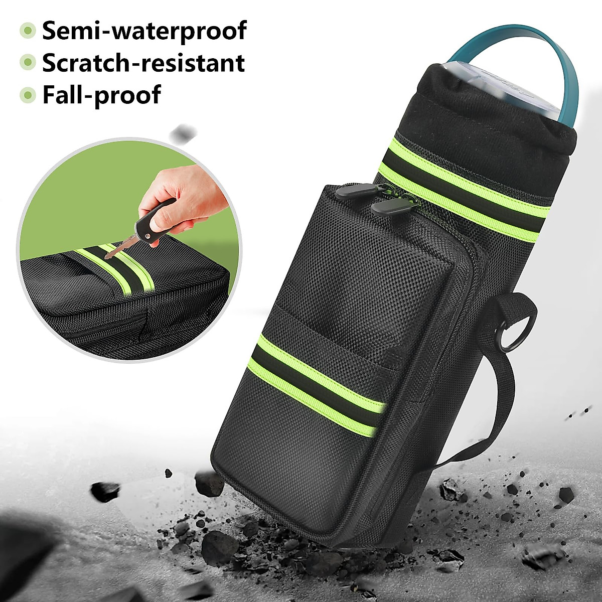 Portable Blender Storage Bag with Adjustable Strap for Ninja Cordless Hand Blender, Mini Blender Protective Pouch Holder-Case Only