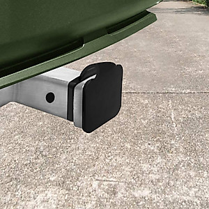 FineGood 2 Pack Rubber Trailer Hitch Covers, Fit for 2 Inches Receiver Tubes Durable Anti-Loss Trailer Hitch Plug Caps-Black