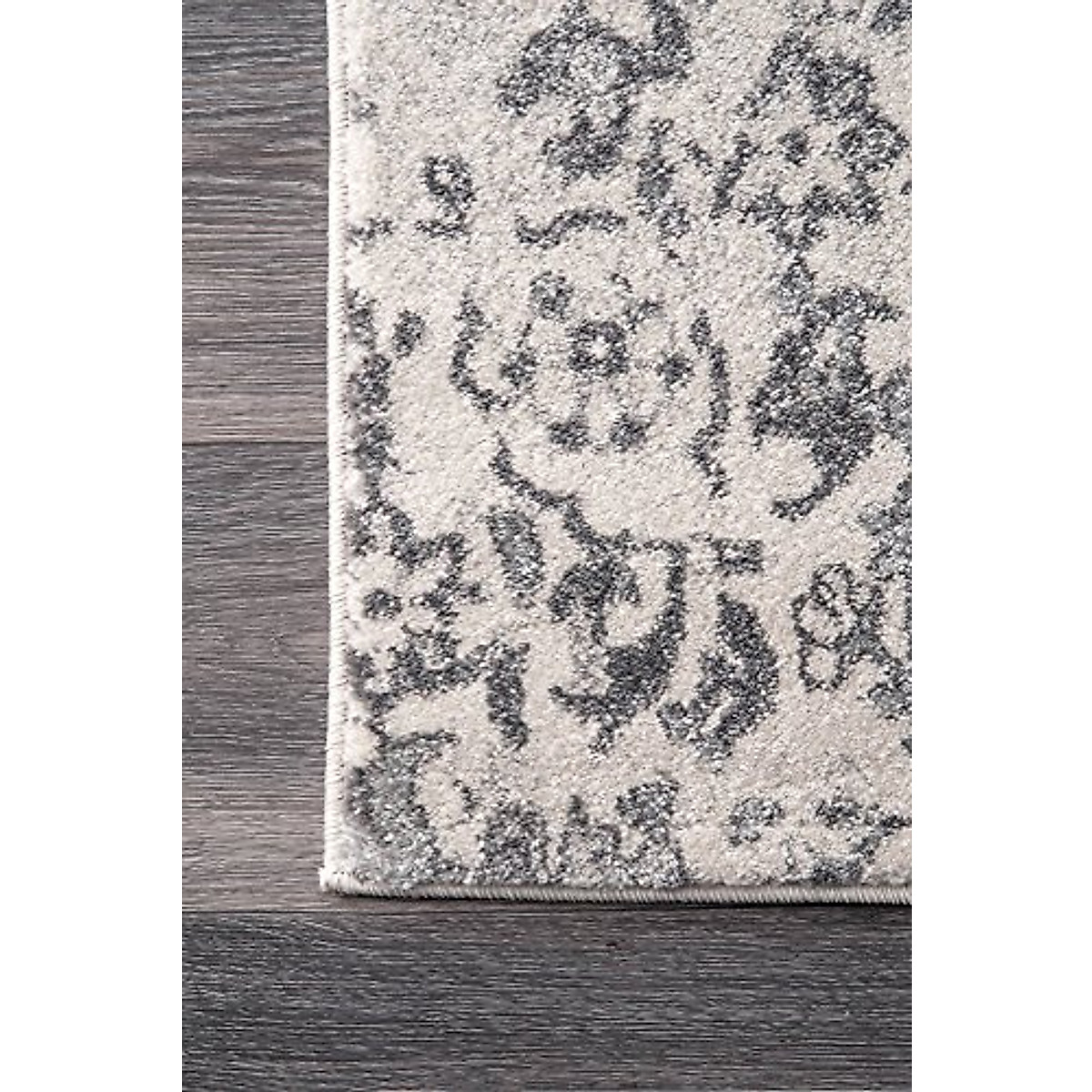nuLOOM Floral Damask Rosemary Runner Rug, 2' 8" x 8', Grey