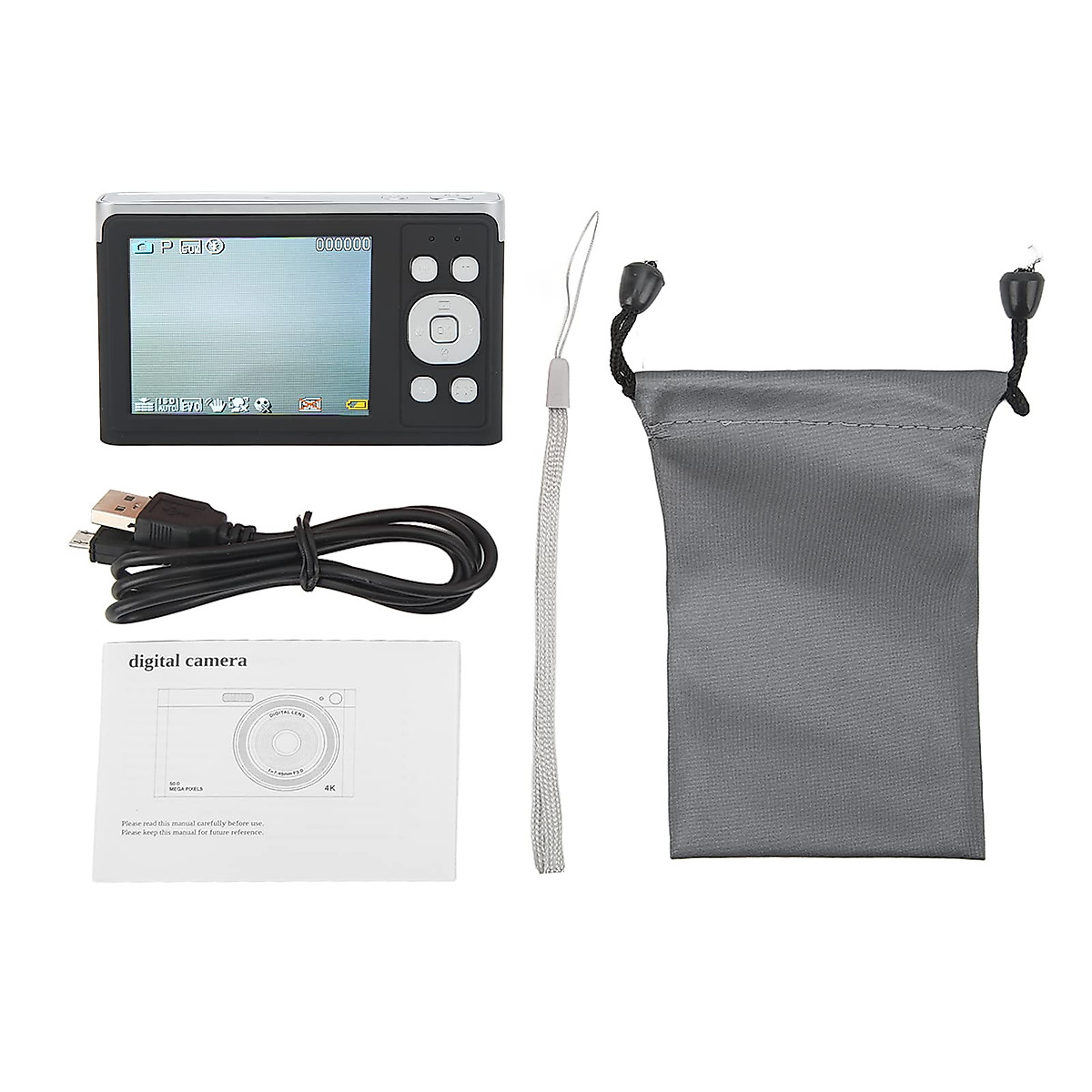 Mini Digital Camera, Digital Camera LED Fill Light for Video Recording (Black)