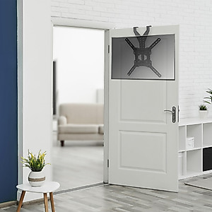 VIVO TV Hanger Bracket for 24 to 55 inch Flat and Curved Screens, Light Weight Steel Design, Height Adjustable Cross Bar, Loft Bed, Thin Door TV Mount, Max VESA 400x400, Black, MOUNT-TV01LB