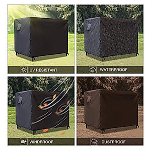 CAMPMOON Outdoor Patio Swing Cover 3 Seater Waterproof&Sunshade, 3 Triple Seater Hammock Swing Glider Canopy Cover for Garden, 87Lx64Wx66H Inch, Black