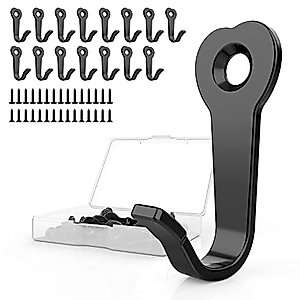 BREYDROK 15Pack Heavy Duty Iron Wall Coat Hook | Coat Hanger Hooks | Hooks for Wall | Mug Hooks with 30 Pieces Screws for Towel, Key, Robe, Coats, Scarf, Bag, Coffee Cup, Mugs, Cap