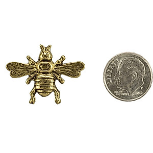 Large Spread Wing Bee Decorative Push Pins, 15 Pieces, Gold -T136AG