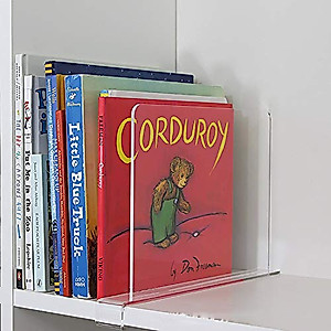 CY craft Acrylic Shelf Dividers for Closets,Wood Shelf Dividers, 4 PCS Clear Shelf Separators,Perfect for Clothes Organizer and Bedroom Kitchen Cabinets Shelf Storage and Organization