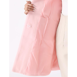 Allegra K Women's 2024 Pea Coat Single Breasted Long Winter Coats for Women Medium Pink