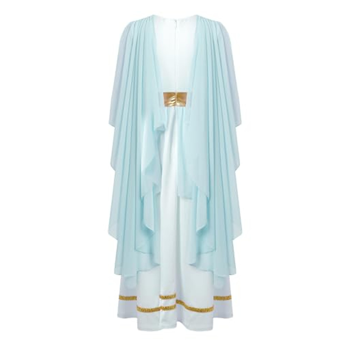 inhzoy Kids Greek Costume Girls Roman Dress Ancient Greece Toga Gown Rome Princess Nobility Cosplay Fancy Dress Up Light Blue 16 Years
