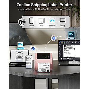 Bluetooth Shipping Label Printer for Small Business & Home Use, Thermal Printer Supports 4x6 Inch Thermal Labels, Compatible with Phones & Laptops. Label Printer for USPS Esty eBay Shopify UPS Amazon