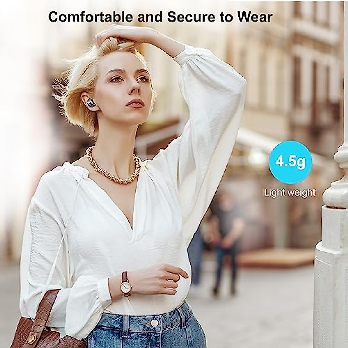 Wekily Ear Buds Wireless Bluetooth Earbuds 5.3 Headphones 108H Playtime with 2600mAh Charging Case to Charge Phone, LED Display Earphones Mic Deep Bass for Work Sport, Black (Q26-BL)